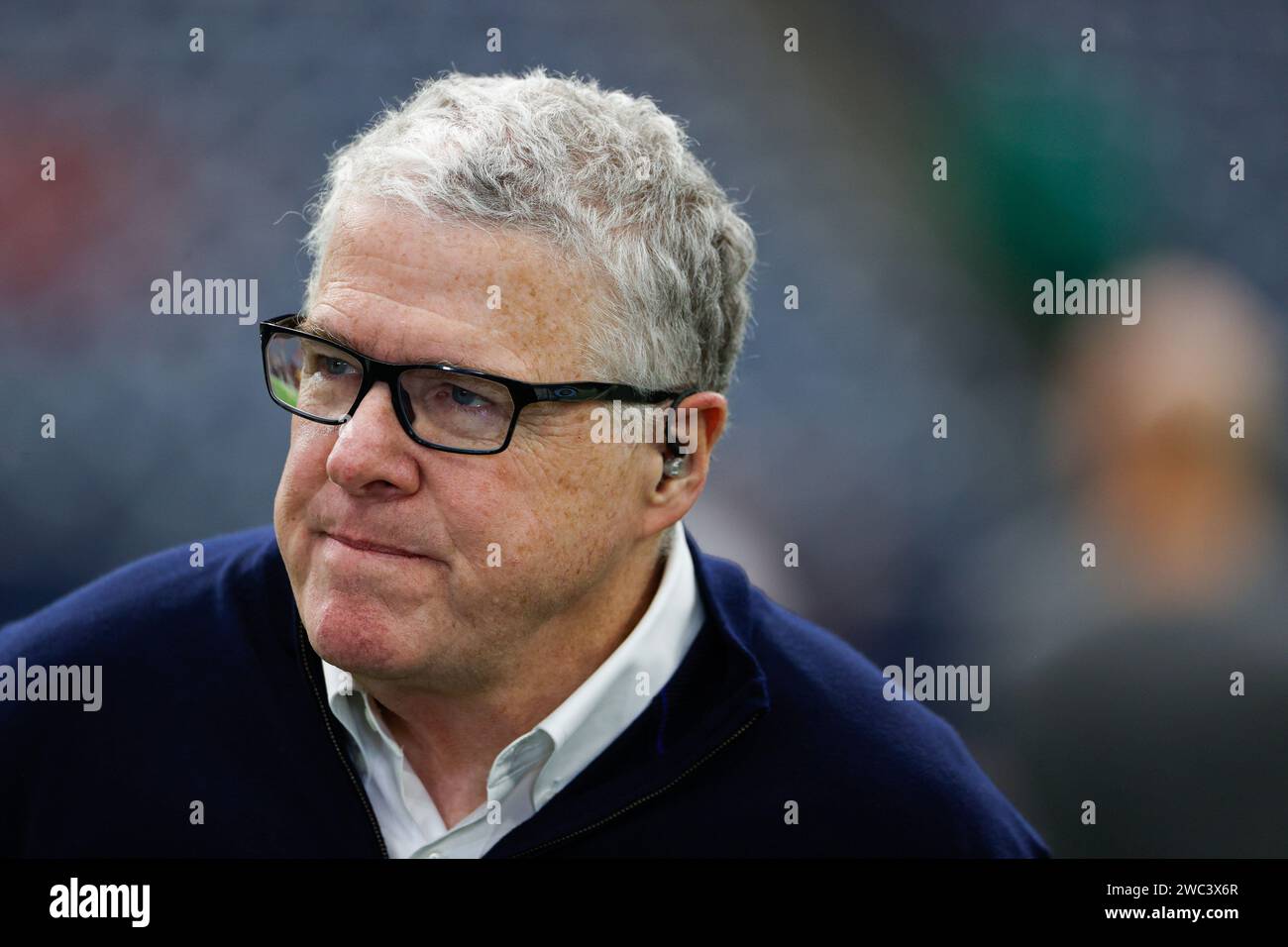 January 13, 2024: NBC sports writer Peter King on the field before the ...