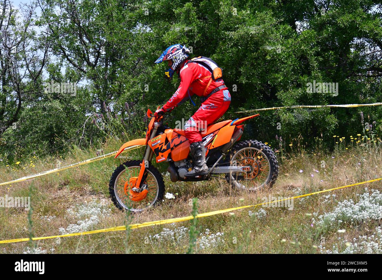 In the Enduro extreme moto race the riders competed in difficult ...