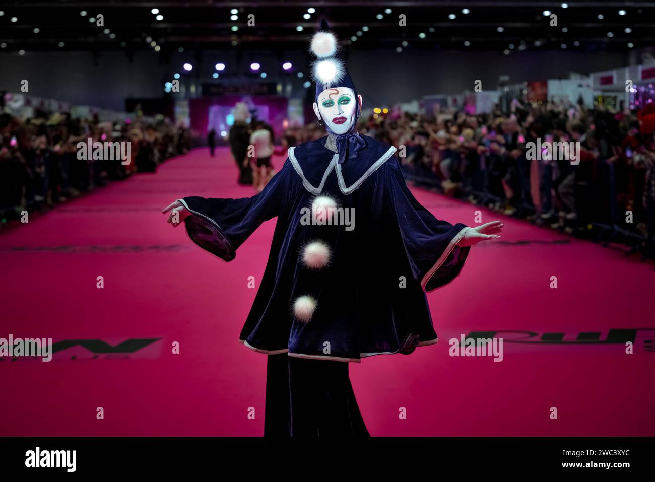 London, UK. 13th January 2024. Vibrant Drag Queens and fans arrive at ...