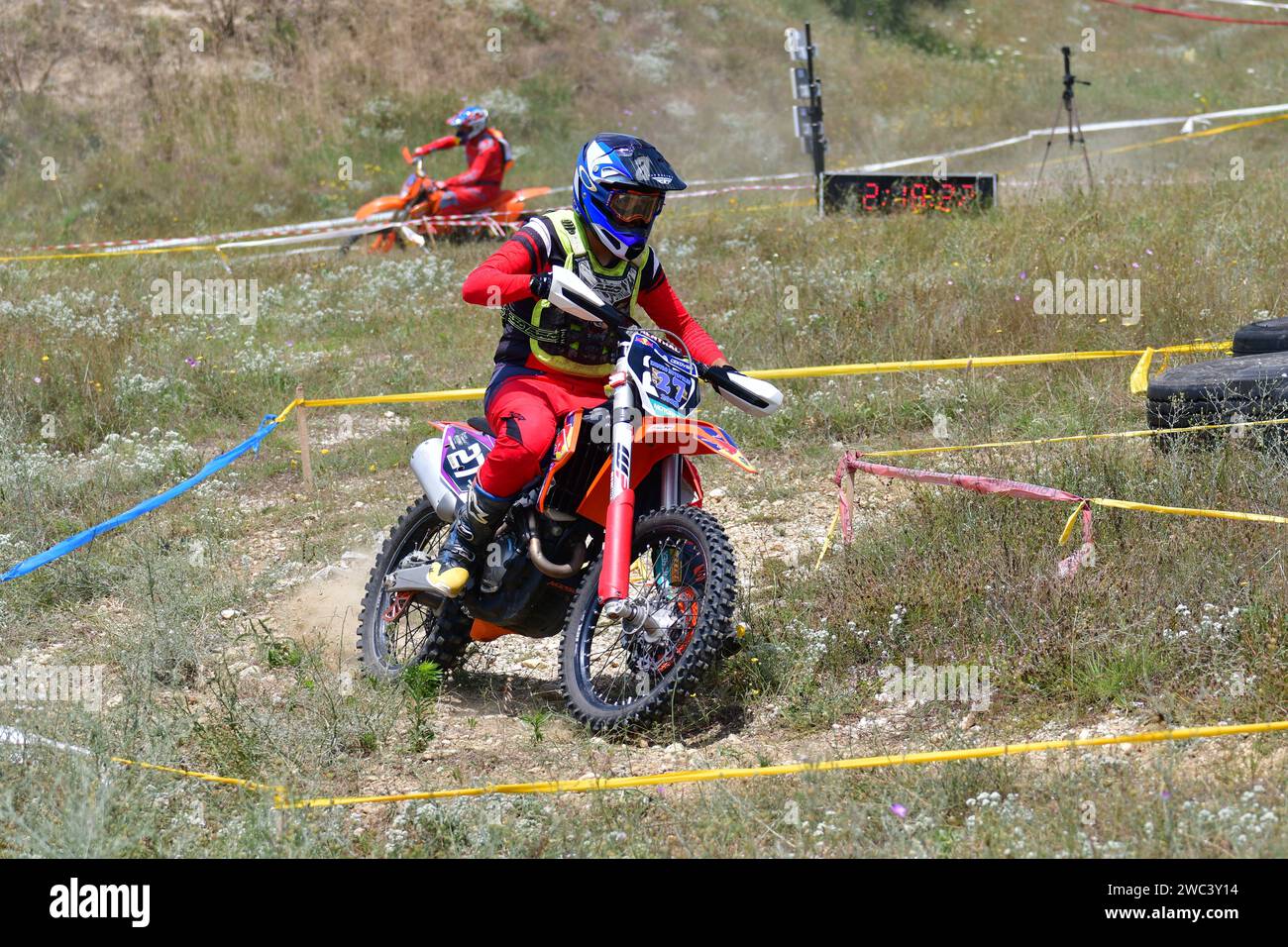 In the Enduro extreme moto race the riders competed in difficult ...