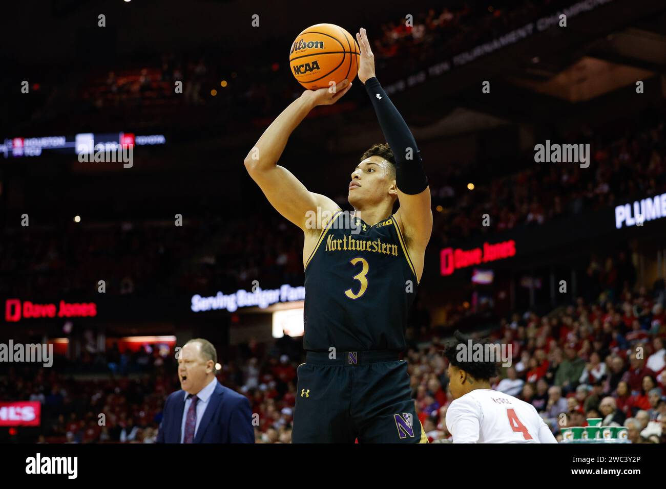 Madison, WI, USA. 13th Jan, 2024. Northwestern Wildcats guard Ty Berry ...