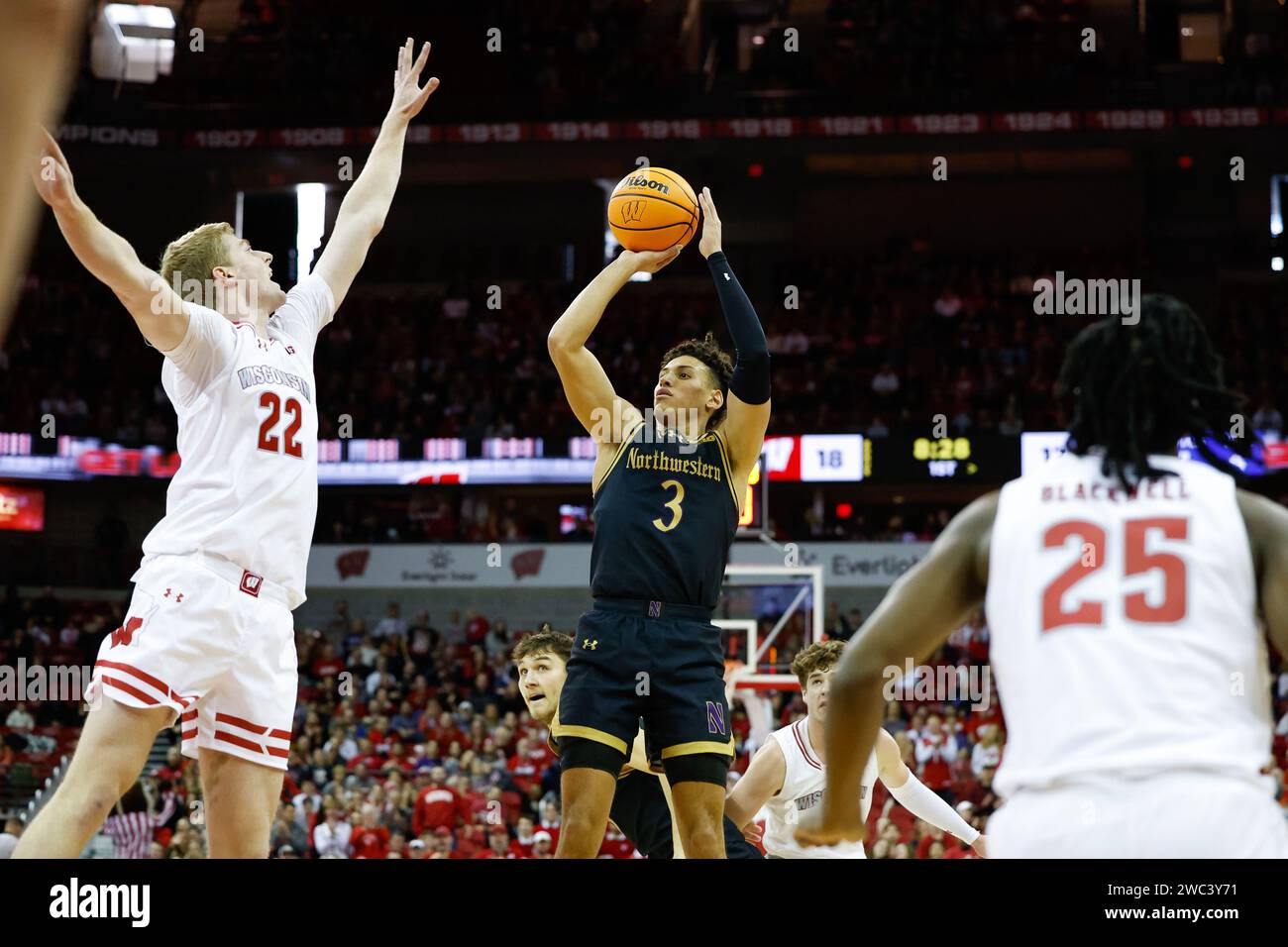 Madison, WI, USA. 13th Jan, 2024. Northwestern Wildcats guard Ty Berry ...