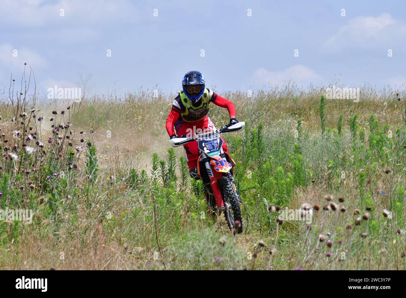 In the Enduro extreme moto race the riders competed in difficult ...