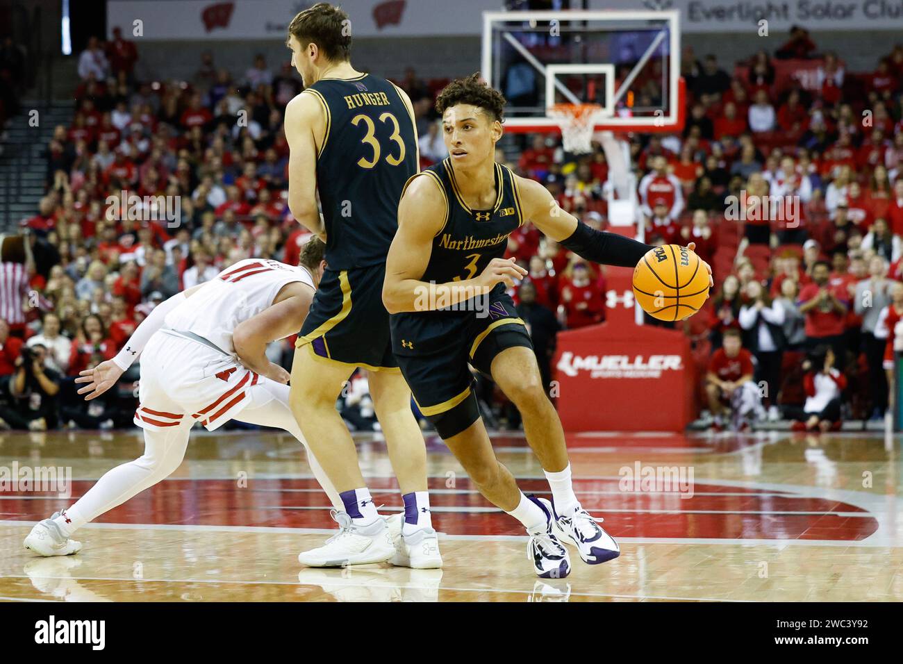 Madison, WI, USA. 13th Jan, 2024. Northwestern Wildcats guard Ty Berry ...