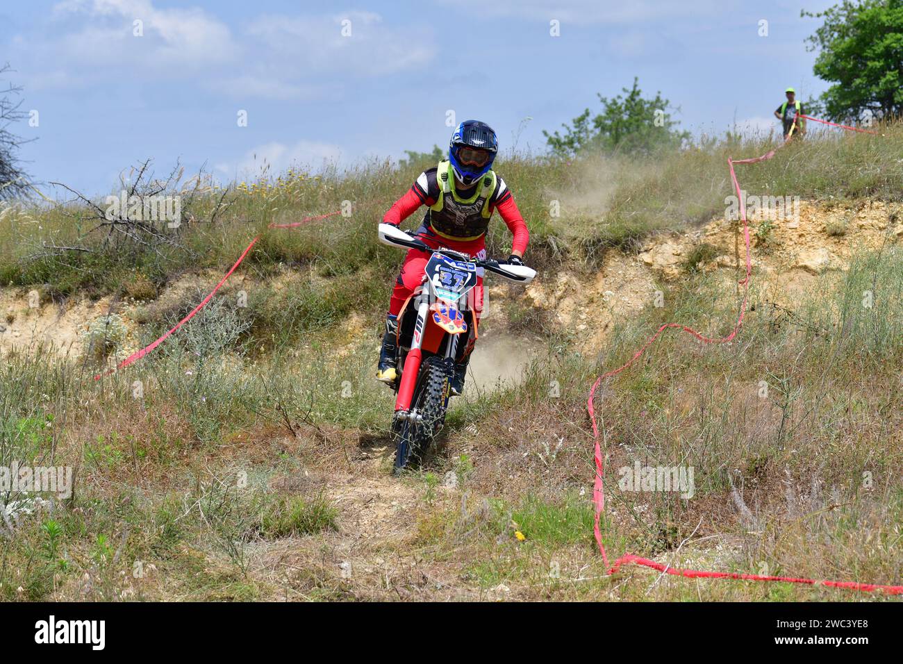 In the Enduro extreme moto race the riders competed in difficult ...