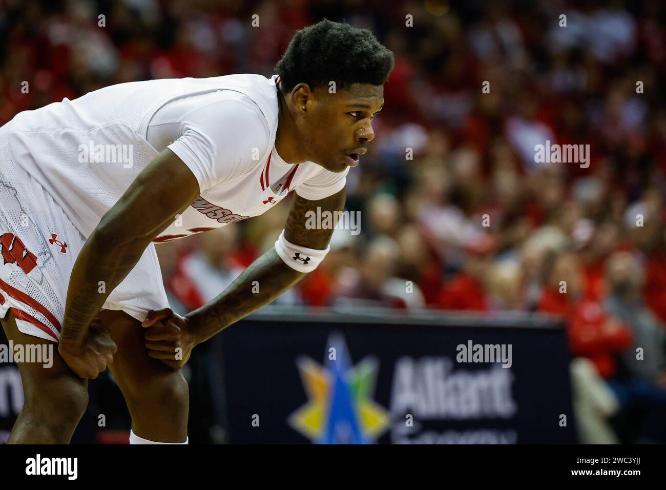 Madison, WI, USA. 13th Jan, 2024. Wisconsin Badgers guard AJ Storr (2 ...