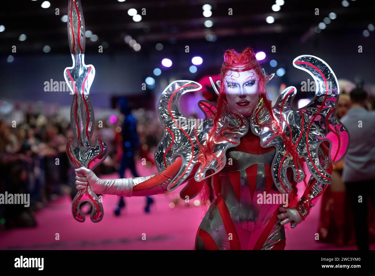 London, UK. 13th January 2024. Vibrant Drag Queens and fans arrive at ...