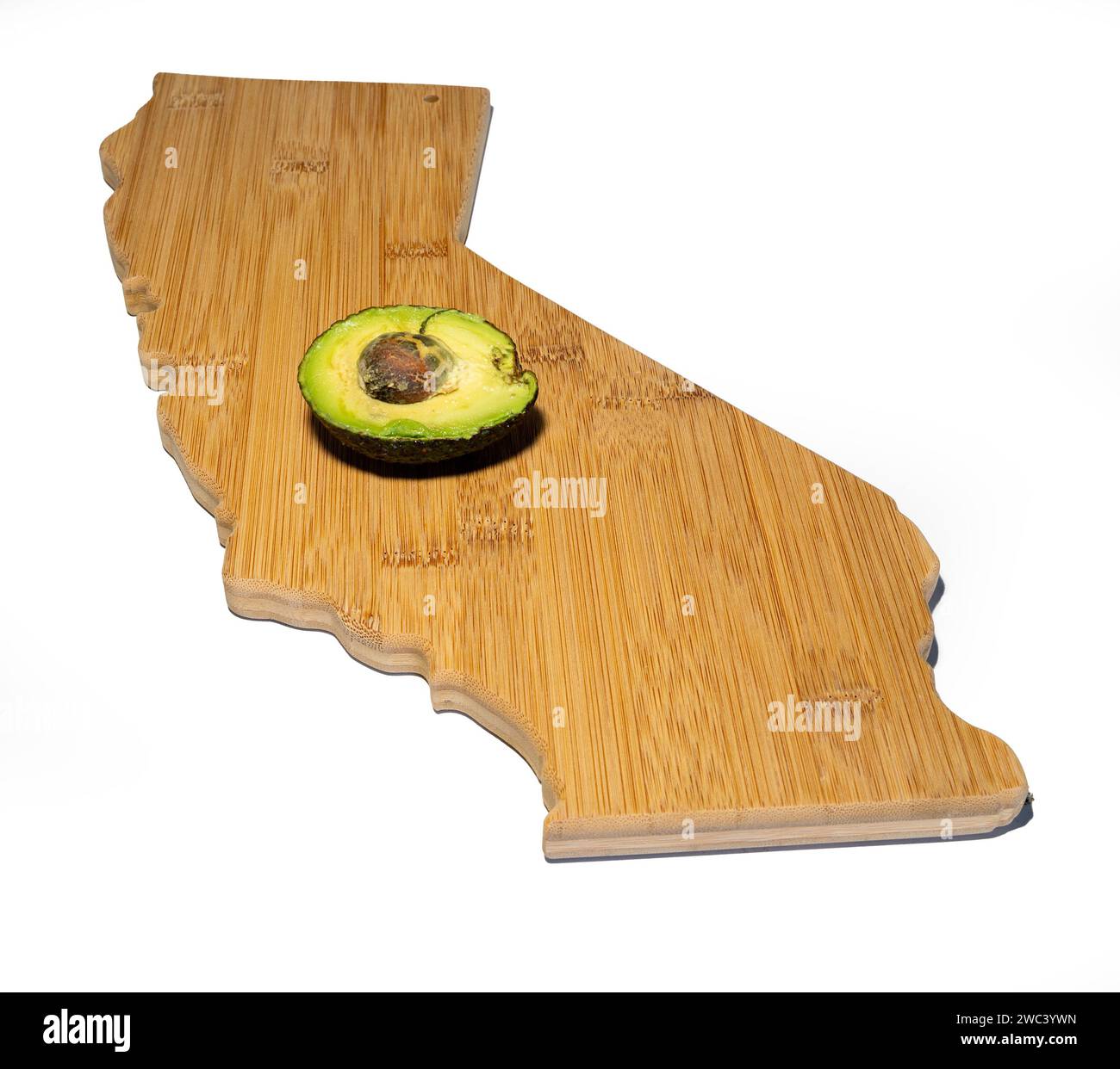Avocado on a California shaped cutting board Stock Photo - Alamy