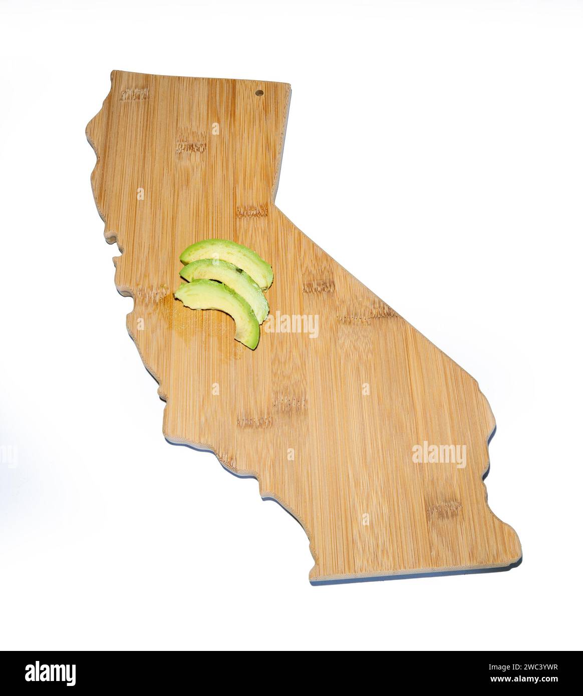 Avocado on a California shaped cutting board Stock Photo - Alamy