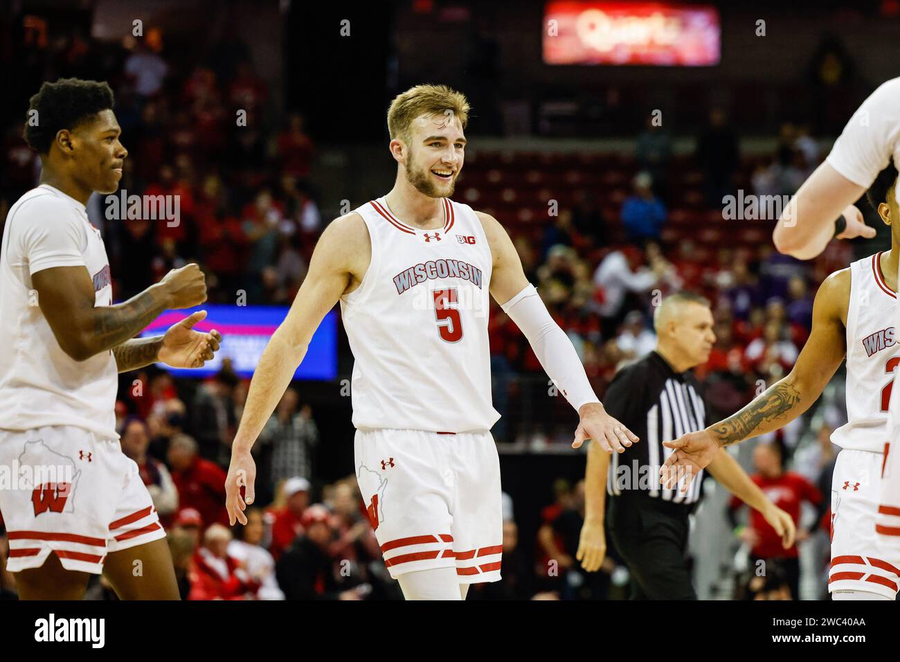 Madison, WI, USA. 13th Jan, 2024. Wisconsin Badgers forward Tyler Wahl ...