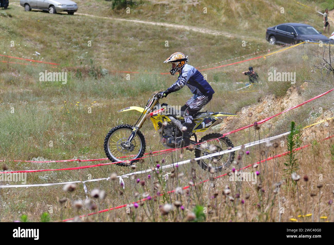 In the Enduro extreme moto race the riders competed in difficult ...