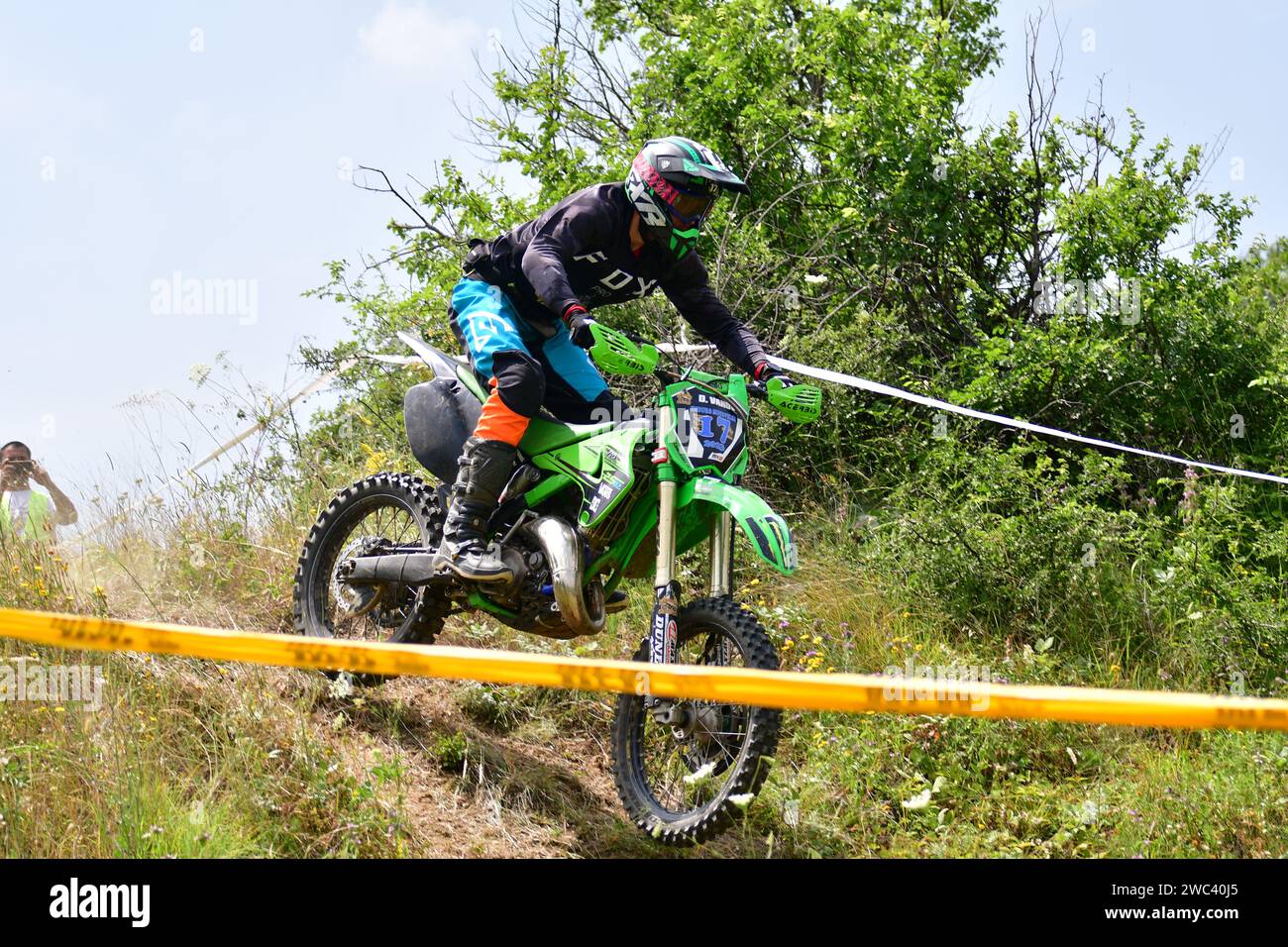 In the Enduro extreme moto race the riders competed in difficult ...