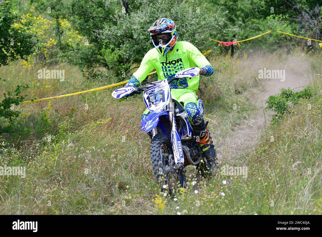 In the Enduro extreme moto race the riders competed in difficult ...