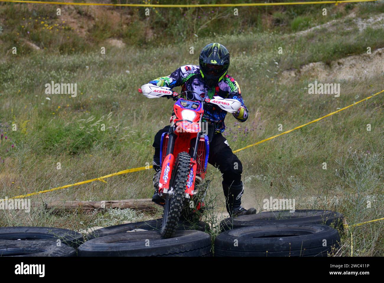 In the Enduro extreme moto race the riders competed in difficult ...