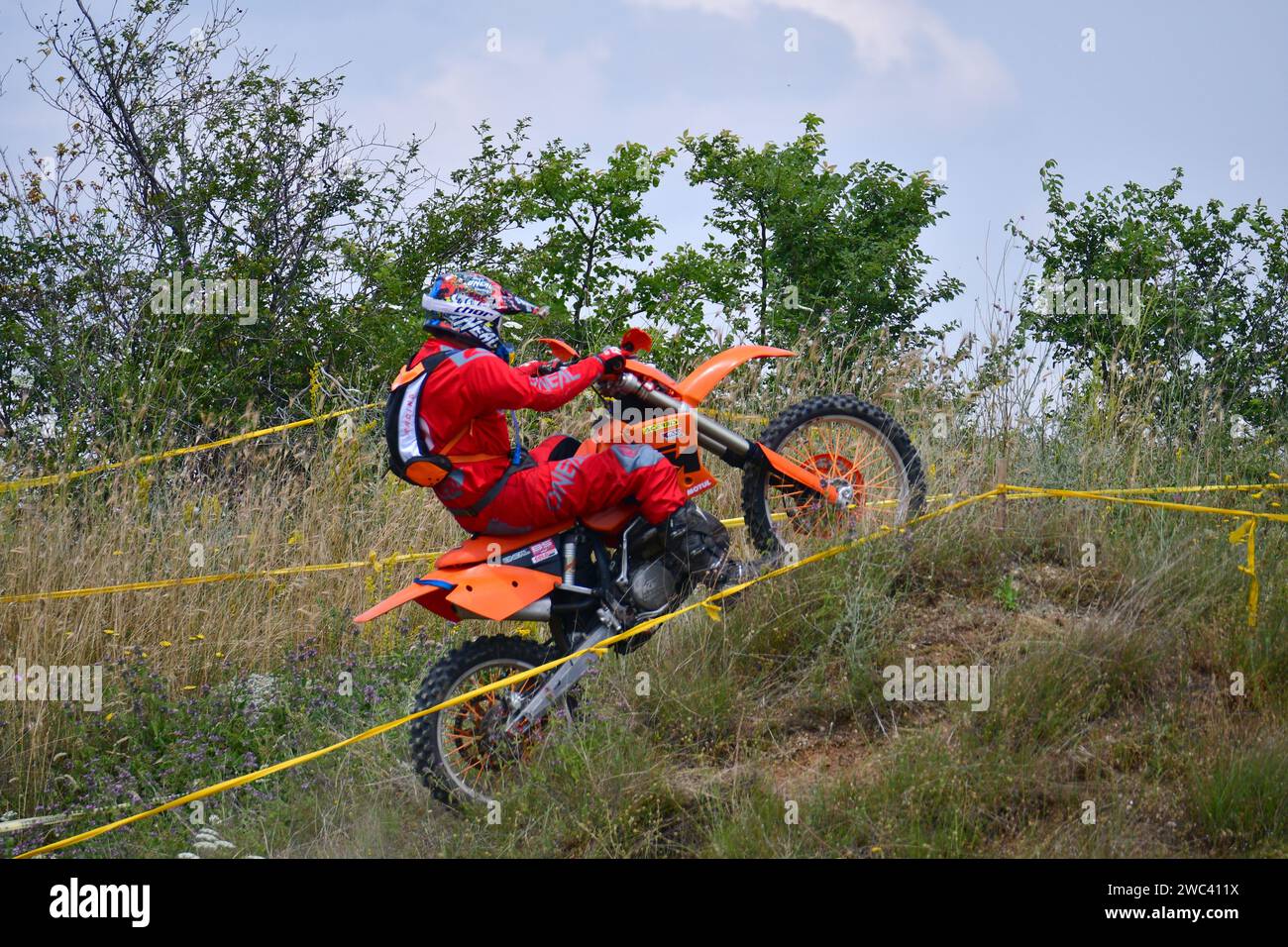 In the Enduro extreme moto race the riders competed in difficult ...