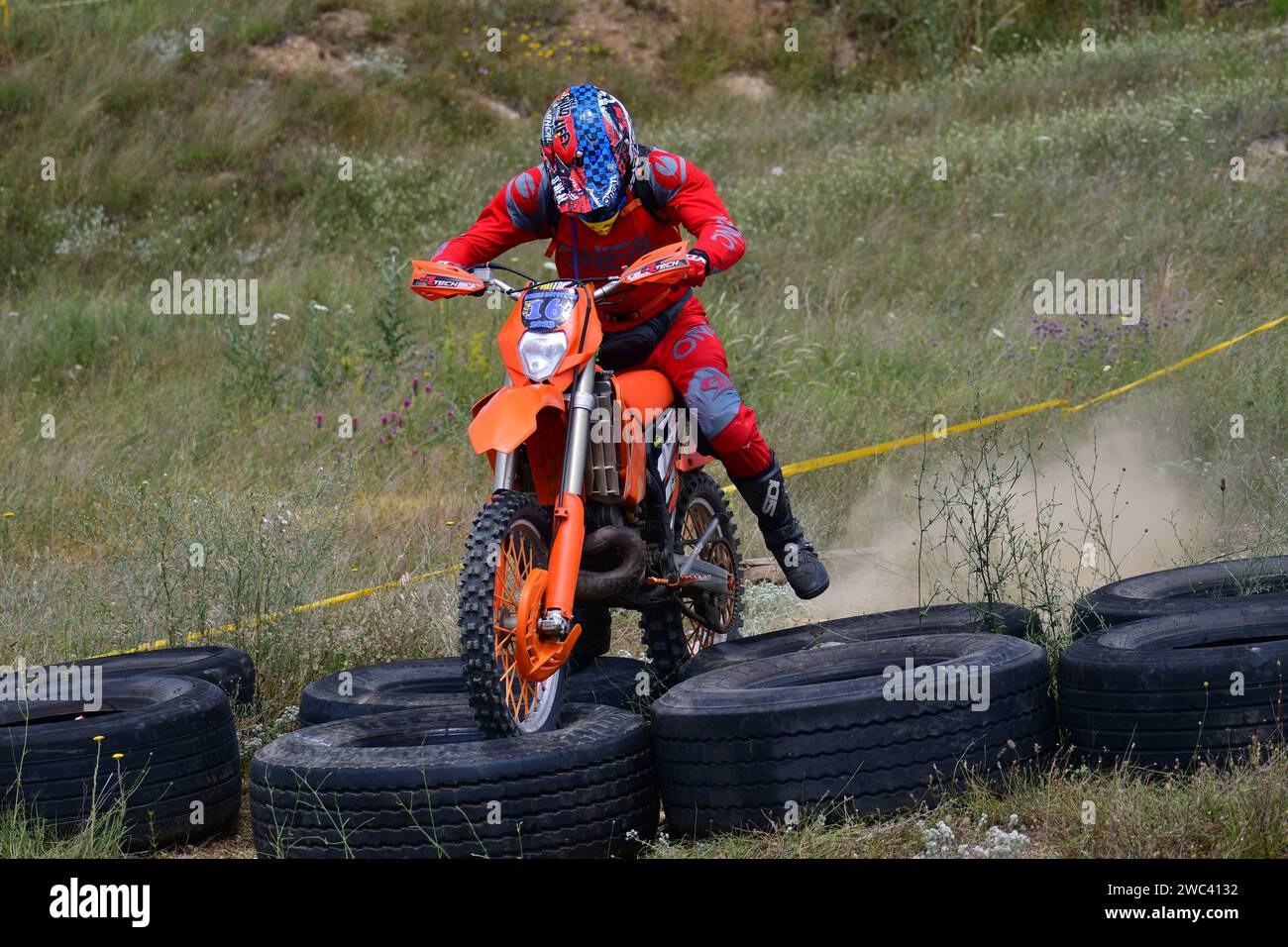 In the Enduro extreme moto race the riders competed in difficult ...
