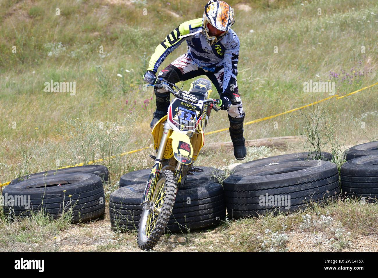 In the Enduro extreme moto race the riders competed in difficult ...