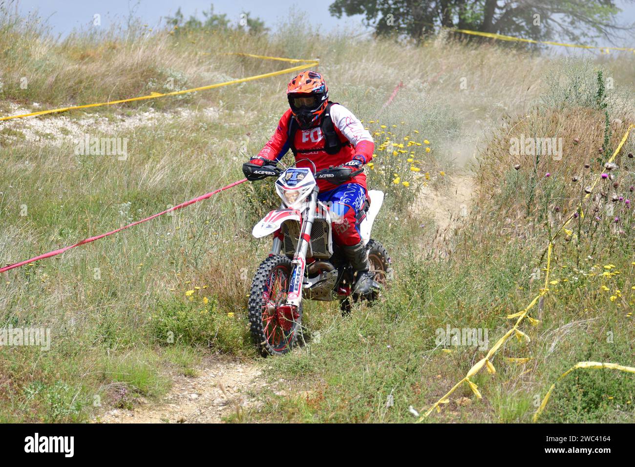 In the Enduro extreme moto race the riders competed in difficult ...