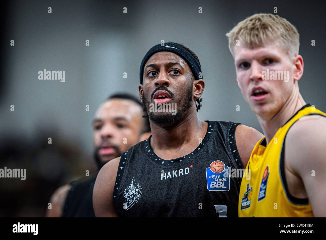 Ludwigsburg, Deutschland. 13th Jan, 2024. Keandre Cook (HAKRO Merlins ...