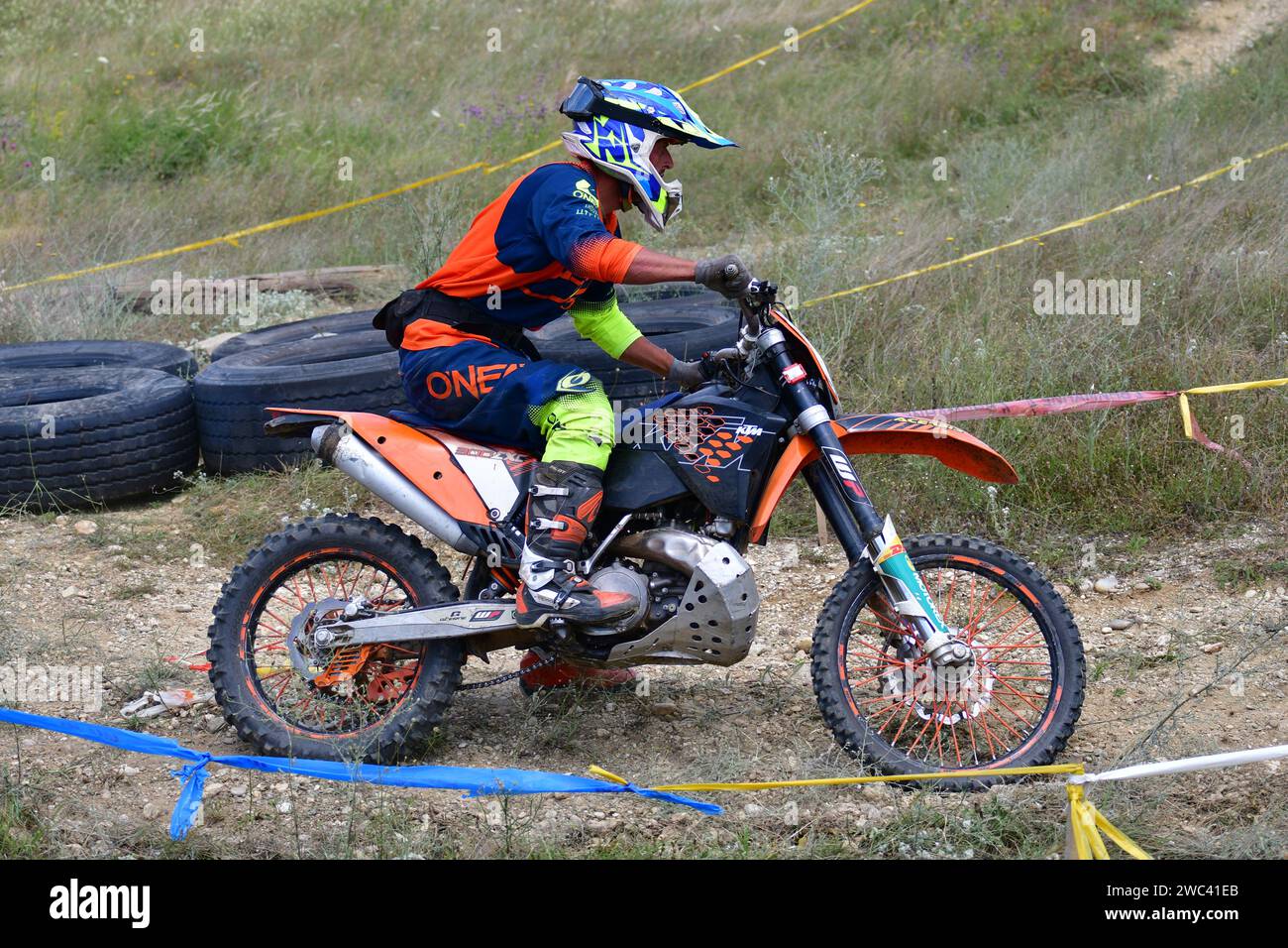In the Enduro extreme moto race the riders competed in difficult ...