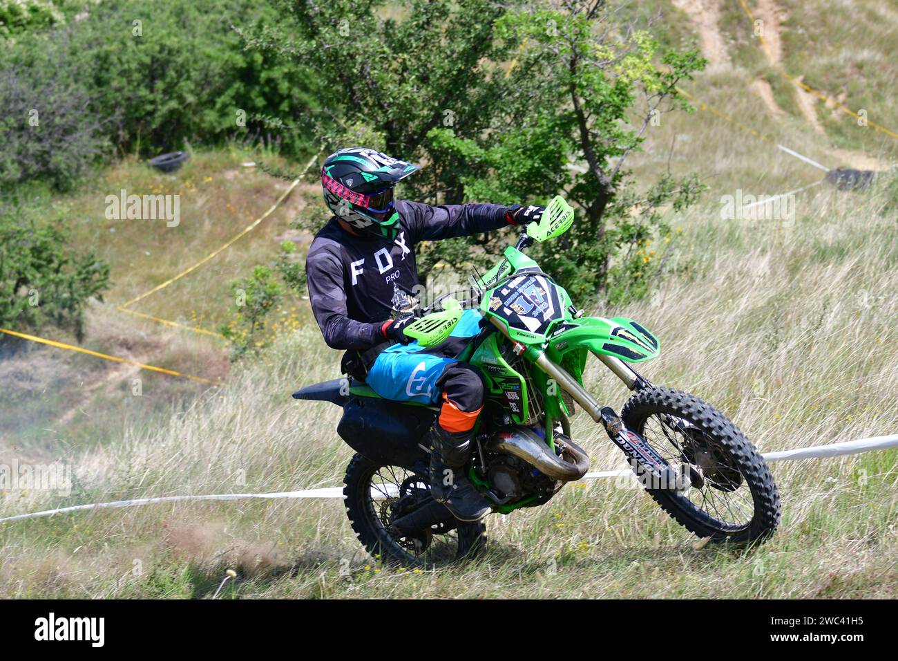 In the Enduro extreme moto race the riders competed in difficult ...