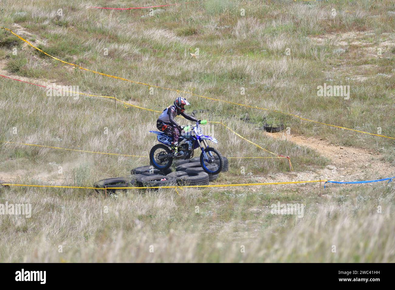 In the Enduro extreme moto race the riders competed in difficult ...