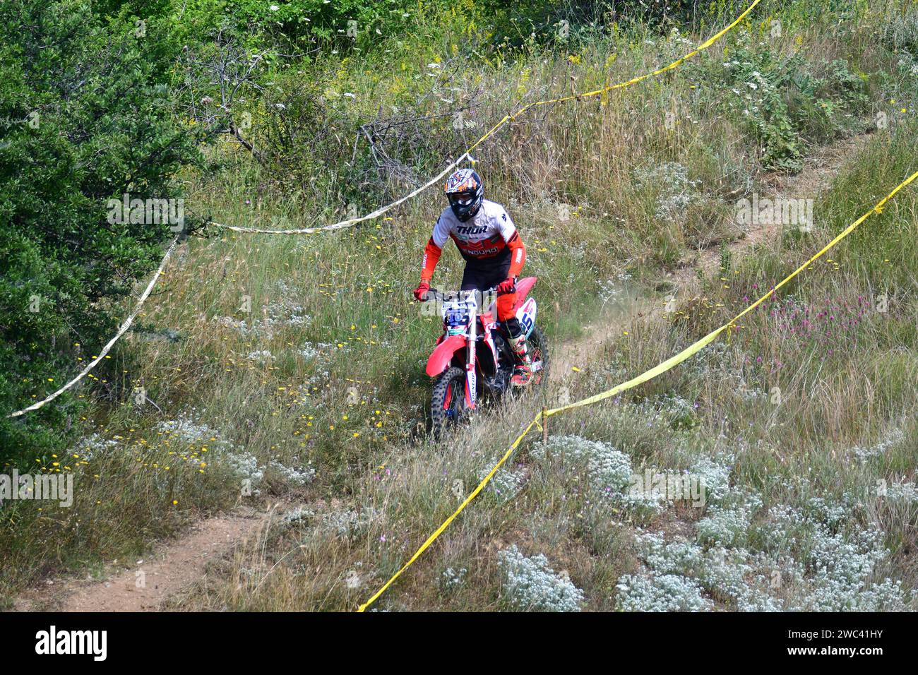 In the Enduro extreme moto race the riders competed in difficult ...