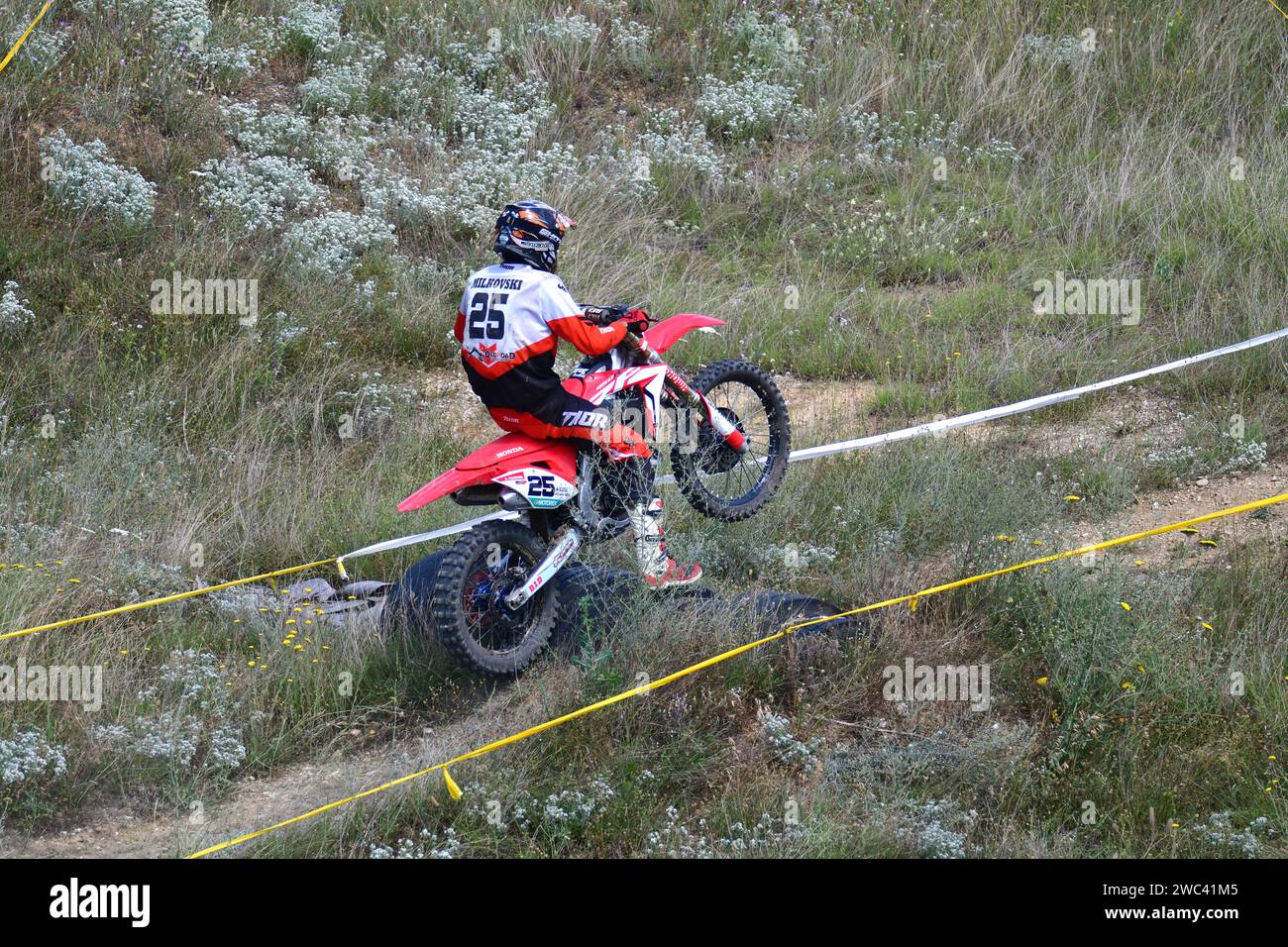 In the Enduro extreme moto race the riders competed in difficult ...