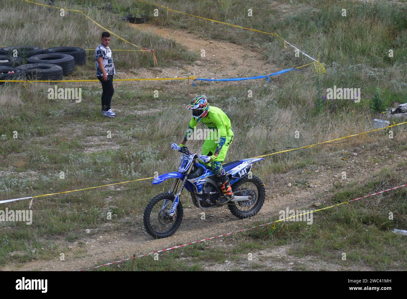 In the Enduro extreme moto race the riders competed in difficult ...