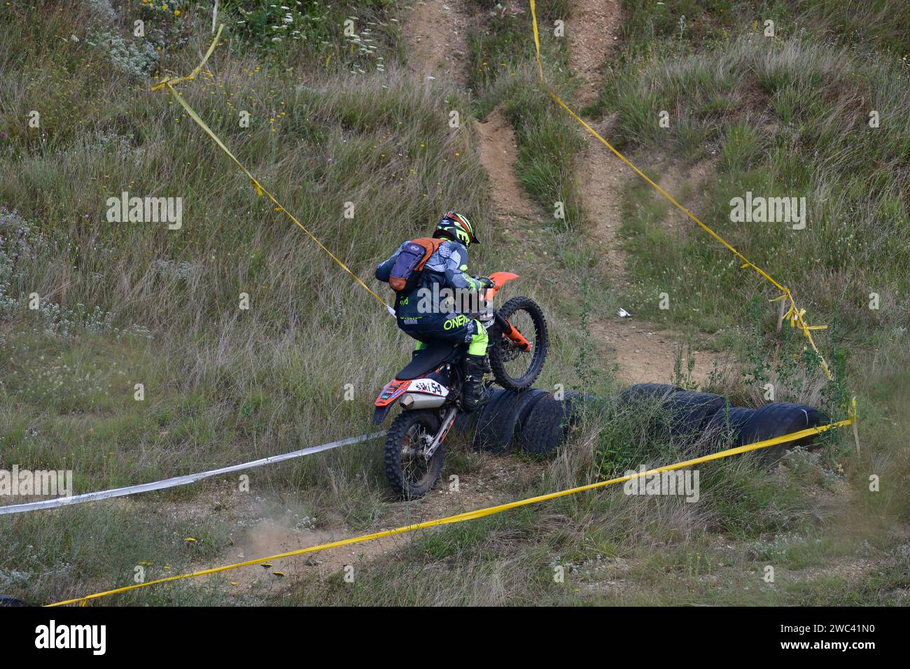 In the Enduro extreme moto race the riders competed in difficult ...