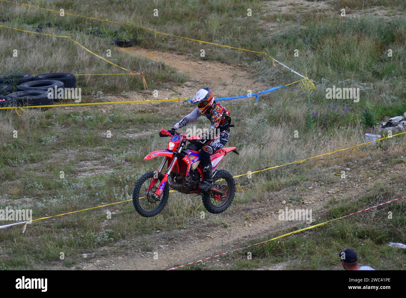 In the Enduro extreme moto race the riders competed in difficult ...