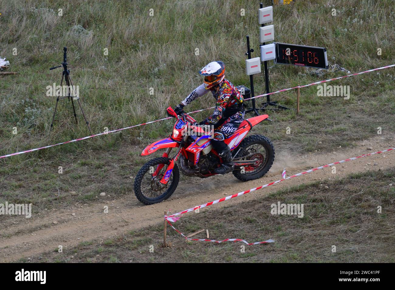 In the Enduro extreme moto race the riders competed in difficult ...