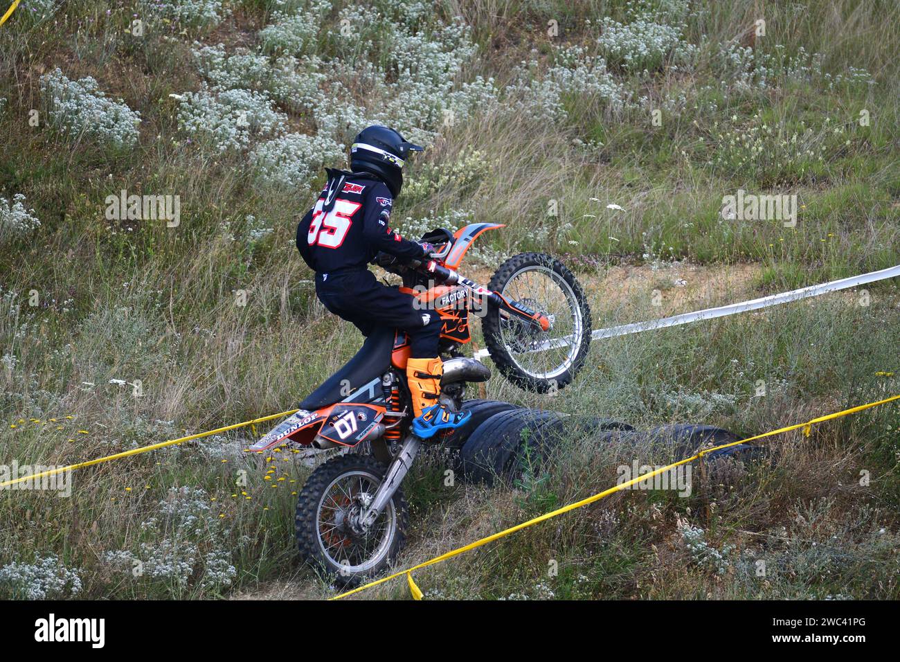 In the Enduro extreme moto race the riders competed in difficult ...