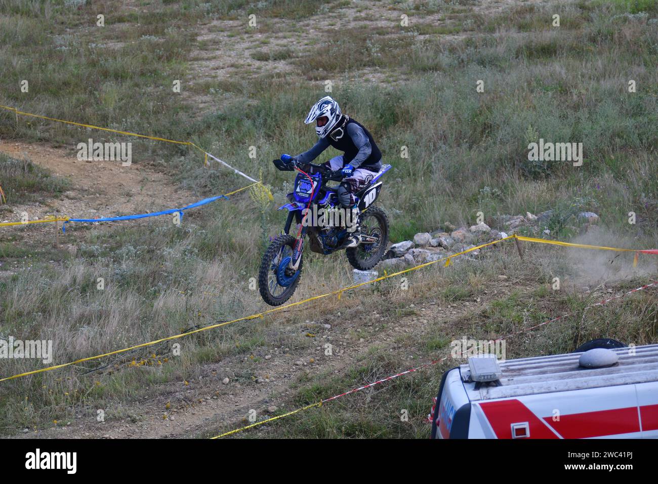 In the Enduro extreme moto race the riders competed in difficult ...