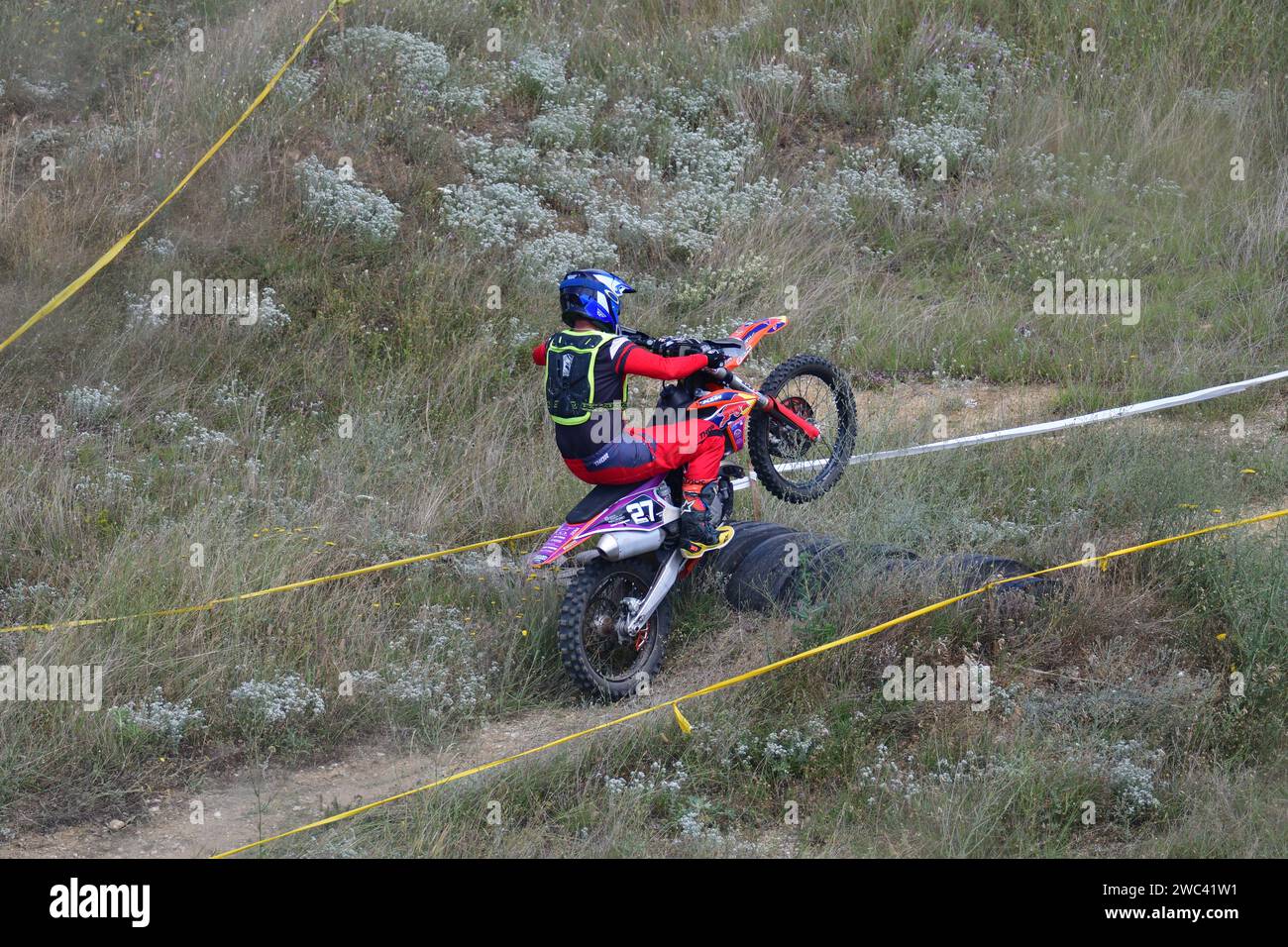 In the Enduro extreme moto race the riders competed in difficult ...