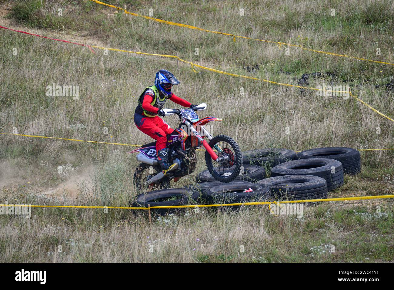 In the Enduro extreme moto race the riders competed in difficult ...