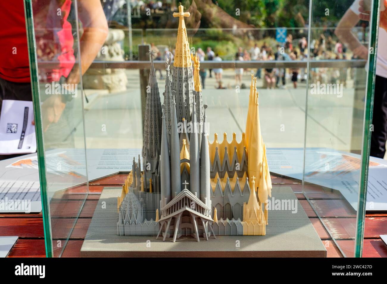 Detailed model outside La Sagrada Família Cathedral showing the church ...