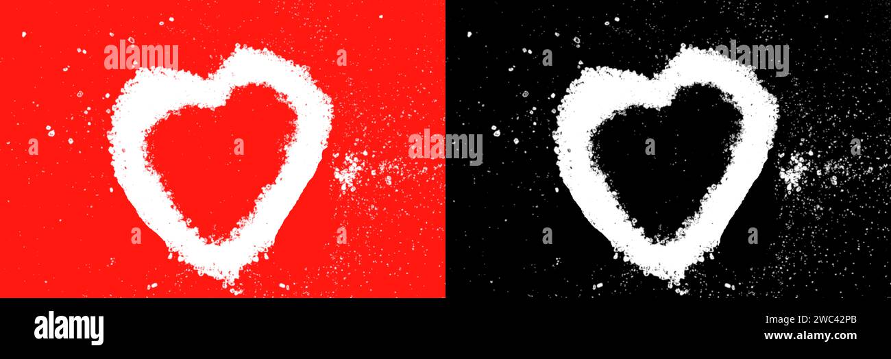 Stylish , visually cool colorful drawing of a white heart with ...