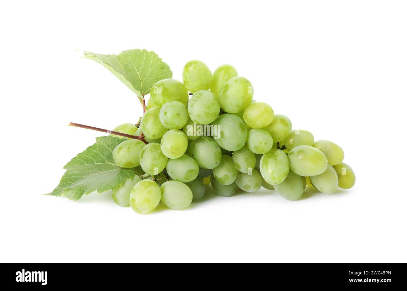 Fresh ripe grapes and leaves isolated on white Stock Photo - Alamy