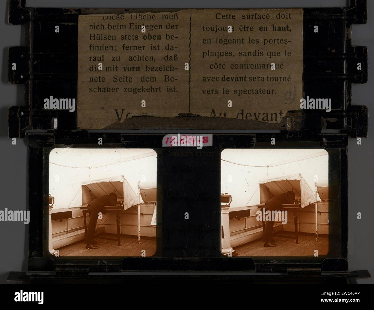 Marine Officer studies a map on board a ship, Anonymous, Vérascope ...