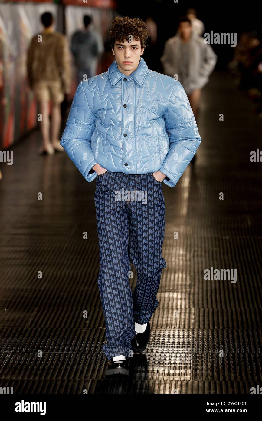 Milan, Italien. 13th Jan, 2024. MSGM Fall/Winter 2024-2025 Runway ...