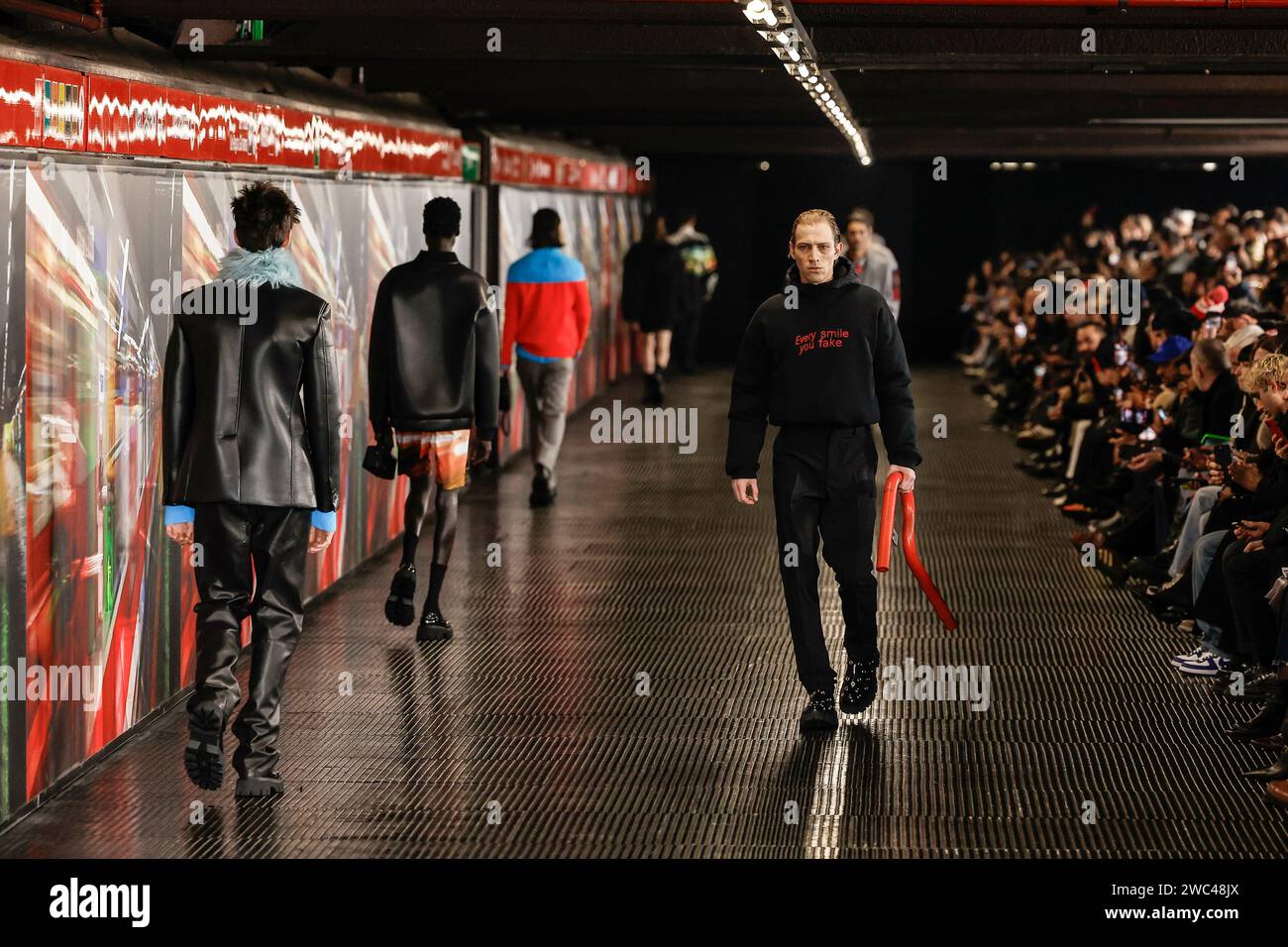 Milan, Italien. 13th Jan, 2024. MSGM Fall/Winter 2024-2025 Runway ...