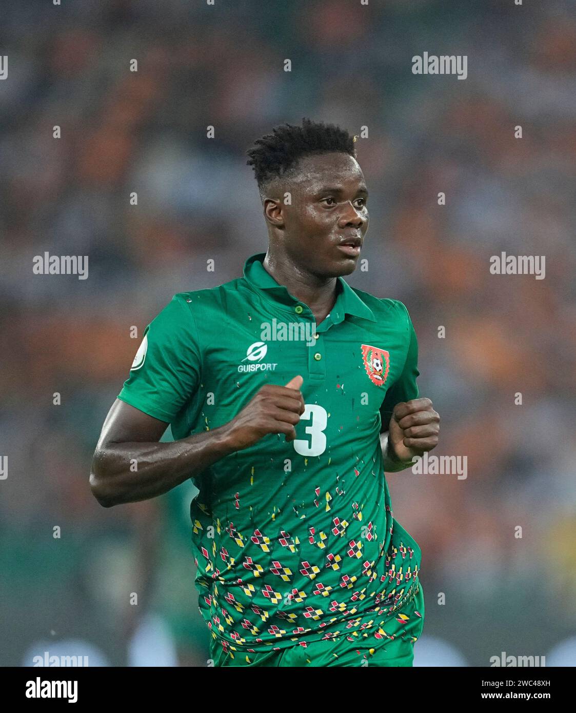 January 13 2024: Franculino Gluda Dju (Guinea Bissau) looks on during a ...