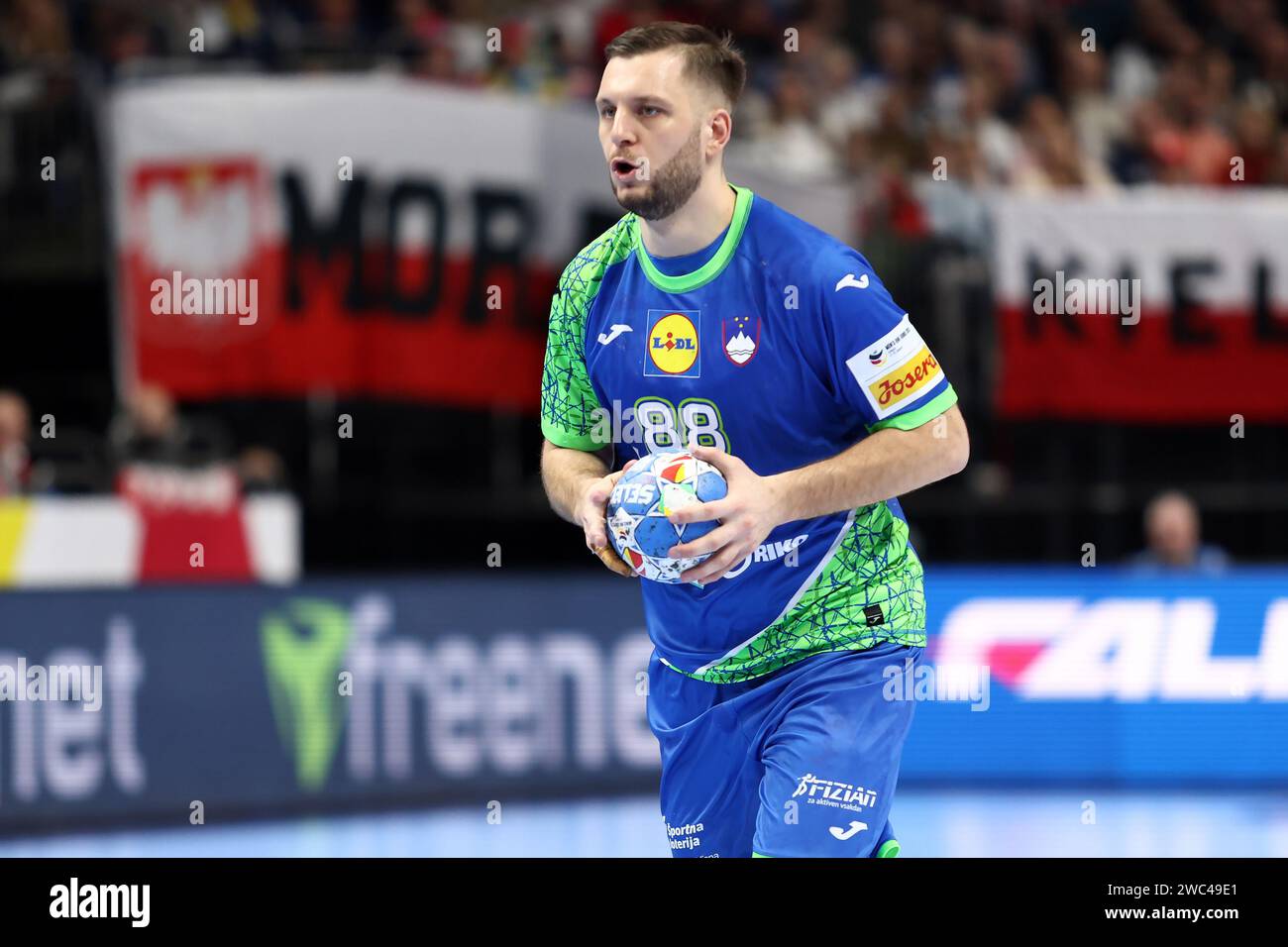 Berlin, Allemagne. 13th Jan, 2024. Aleks Vlah of Slovenia during the ...