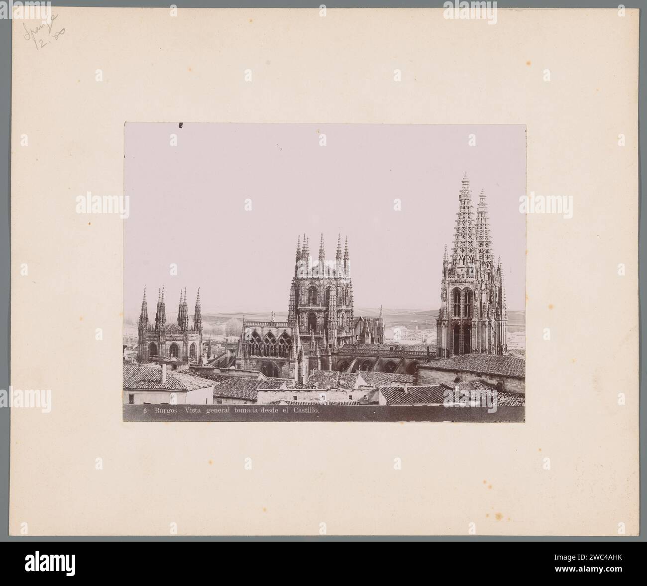View of Burgos and the cathedral from Burgos Castle, Anonymous, 1890 ...