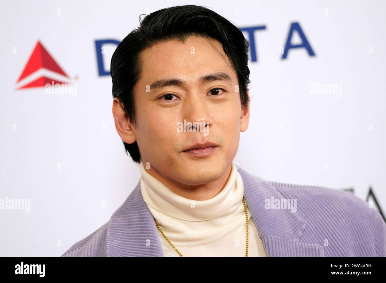 Teo Yoo arrives at the BAFTA Tea Party on Saturday, Jan. 13, 2024, at ...