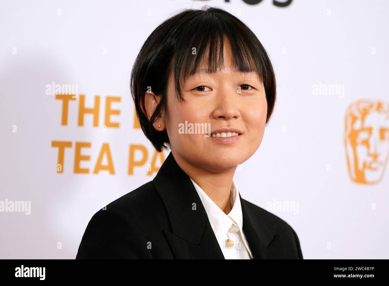 Celine Song arrives at the BAFTA Tea Party on Saturday, Jan. 13, 2024 ...