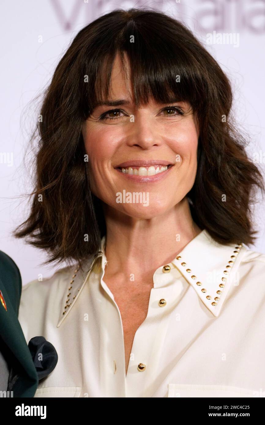 Neve Campbell arrives at the BAFTA Tea Party on Saturday, Jan. 13, 2024 ...