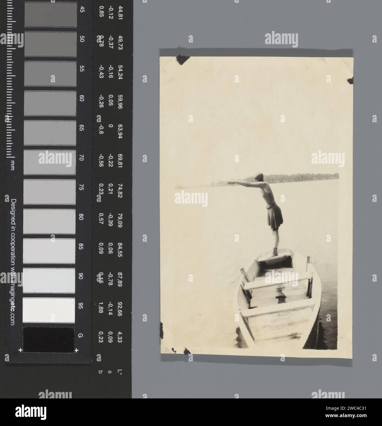 Snapshot of a woman on a rowing boat, Anonymous, 1925 - 1940 photograph ...