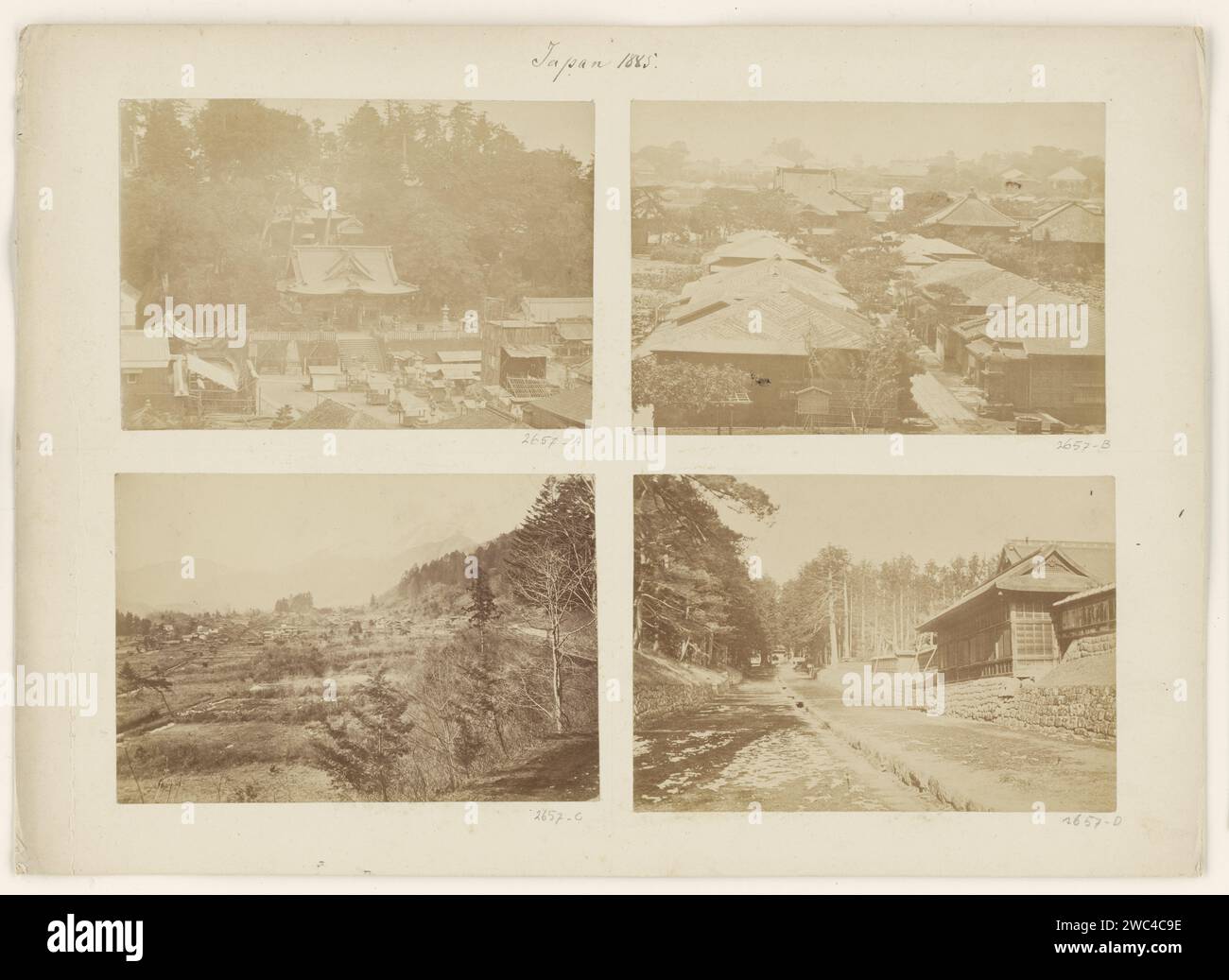 Landscape with houses in Japan, Anonymous, 1885 photograph Japan paper ...